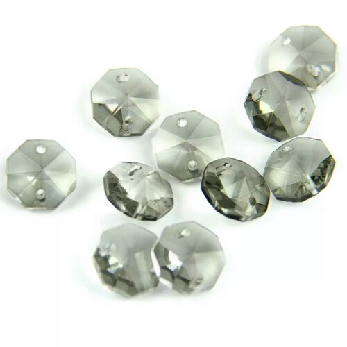 Set of 12 BLACK 14mm Octagon Chandelier Crystal Beads 2 - Etsy