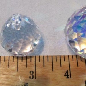 1 GREEN 30mm Crystal Balls 30mm GREEN Faceted Chandelier Crystal Prism ...