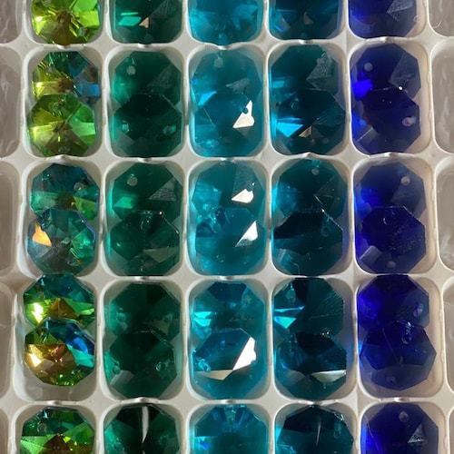 Set of 60 14mm Octagon Chandelier Crystals Regular 2-hole | Etsy