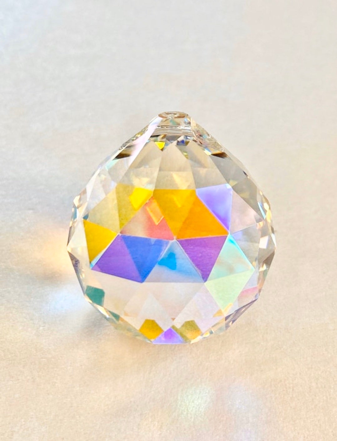 1 AB Iridescent 30mm Crystal Balls Full Lead Crystal 30mm Faceted ...