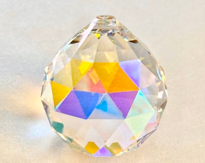 1 AB Iridescent 30mm Crystal Balls Full Lead Crystal 30mm Faceted ...