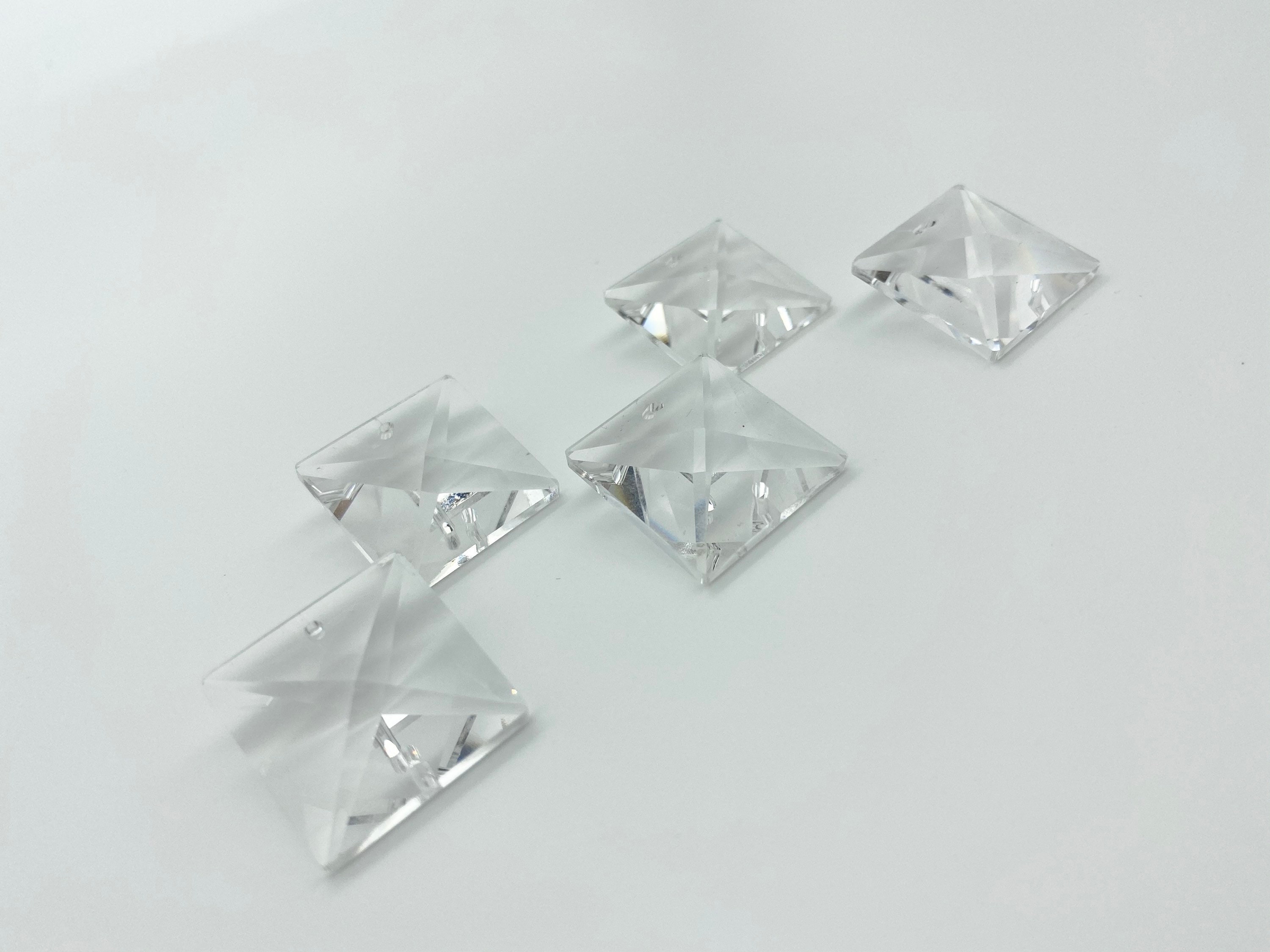 5 22mm Clear Square Chandelier Crystals Jewelry 2 Hole | Etsy