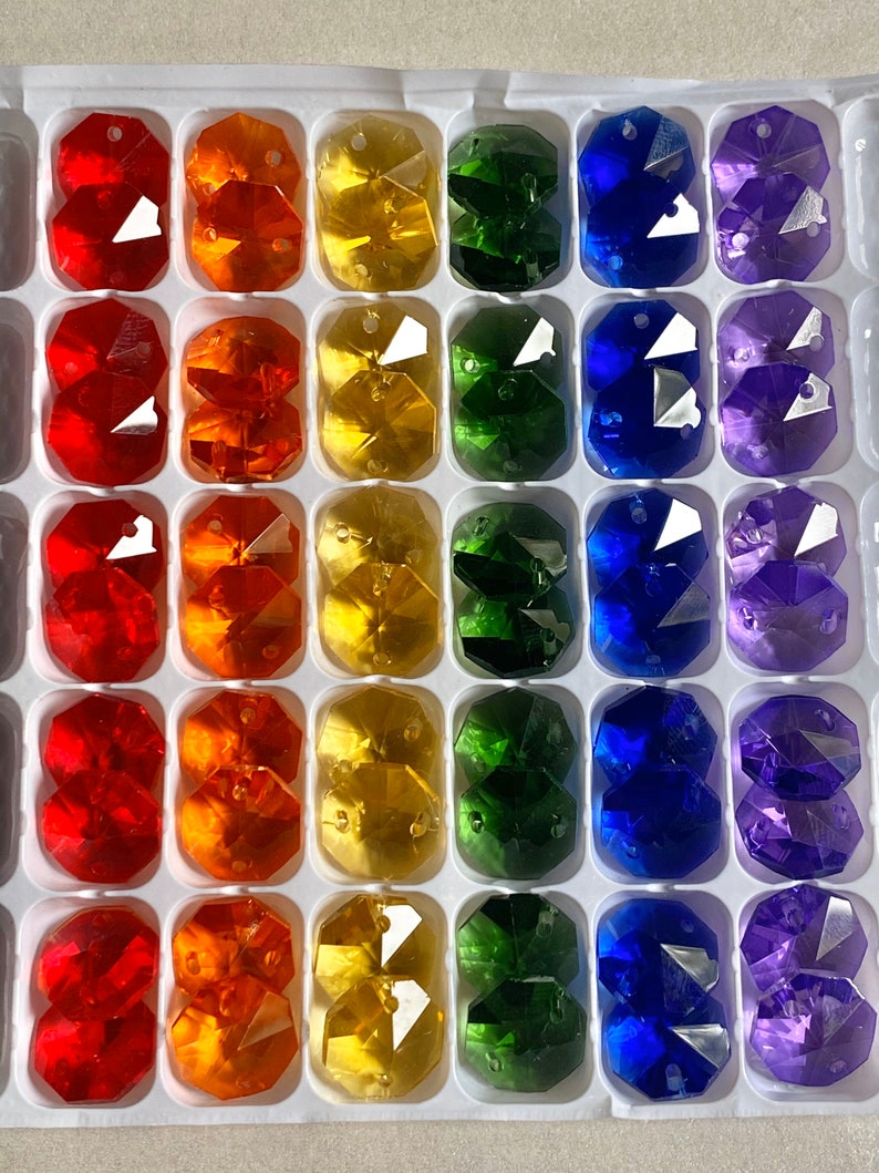 Set of 60 14mm Octagon Chandelier Crystals Regular 2-hole - Etsy