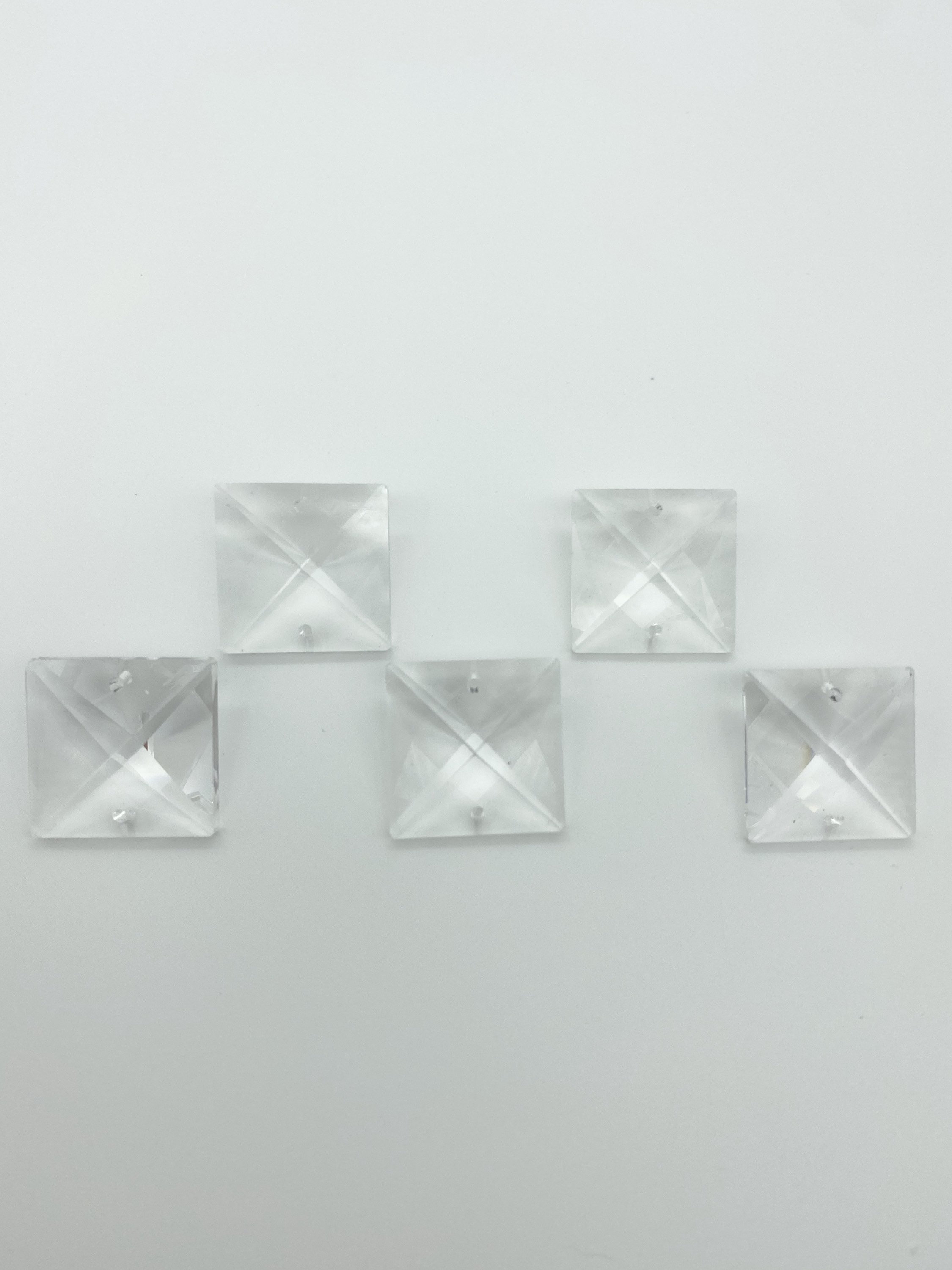 5 22mm Clear Square Chandelier Crystals Jewelry 2 Hole | Etsy