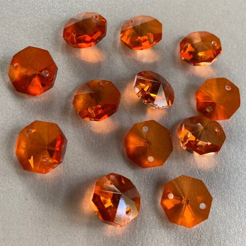 Set of 12 BLACK 14mm Octagon Chandelier Crystal Beads 2 - Etsy