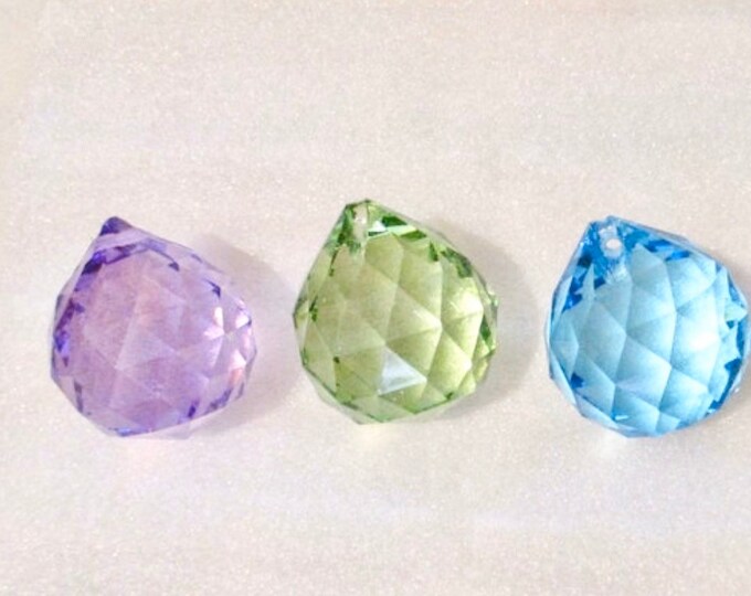 SET of 3 30mm Crystal Balls Faceted Chandelier Crystals - Etsy