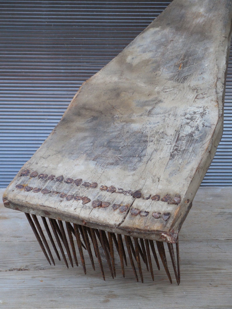 Home & Living Ornaments & Accents Antique Large Wooden Wool Comb etna ...