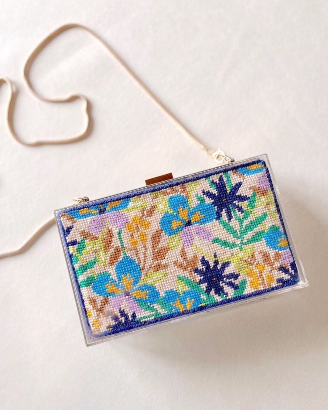 Pansy Parade Needlepoint Kit for Clutch Insert/phone Holder - Etsy