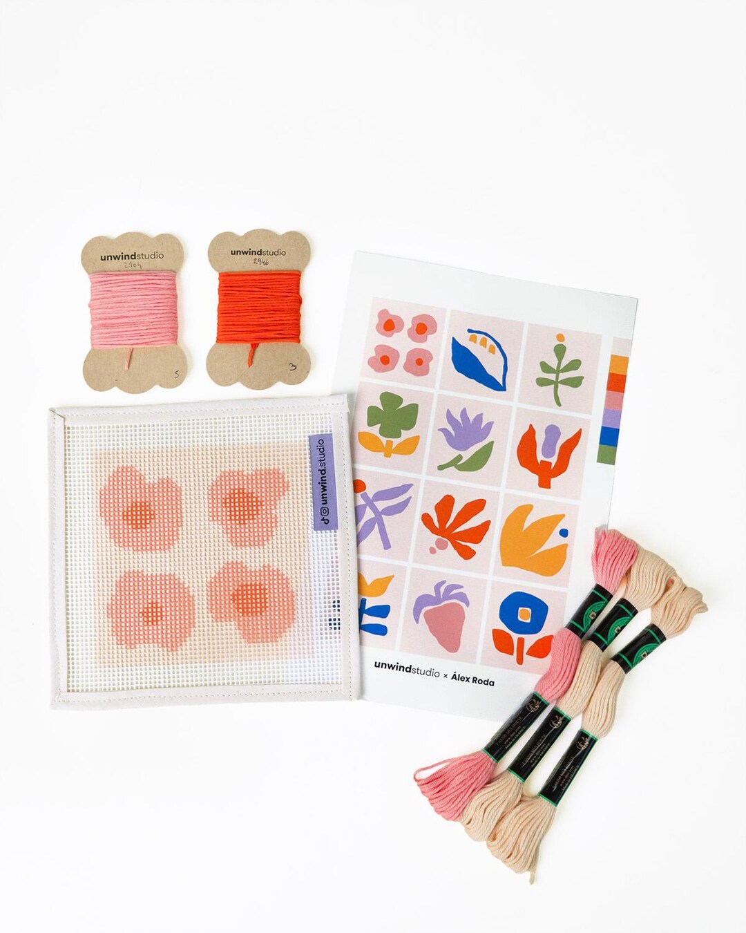 Poppy Puffs Coaster Needlepoint Kit - Etsy