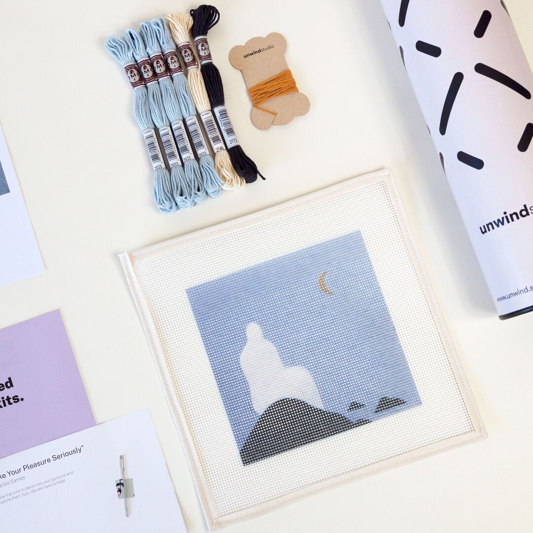 Modern Needlepoint Beginner Kit Waiting Minimal Tapestry Kit - Etsy