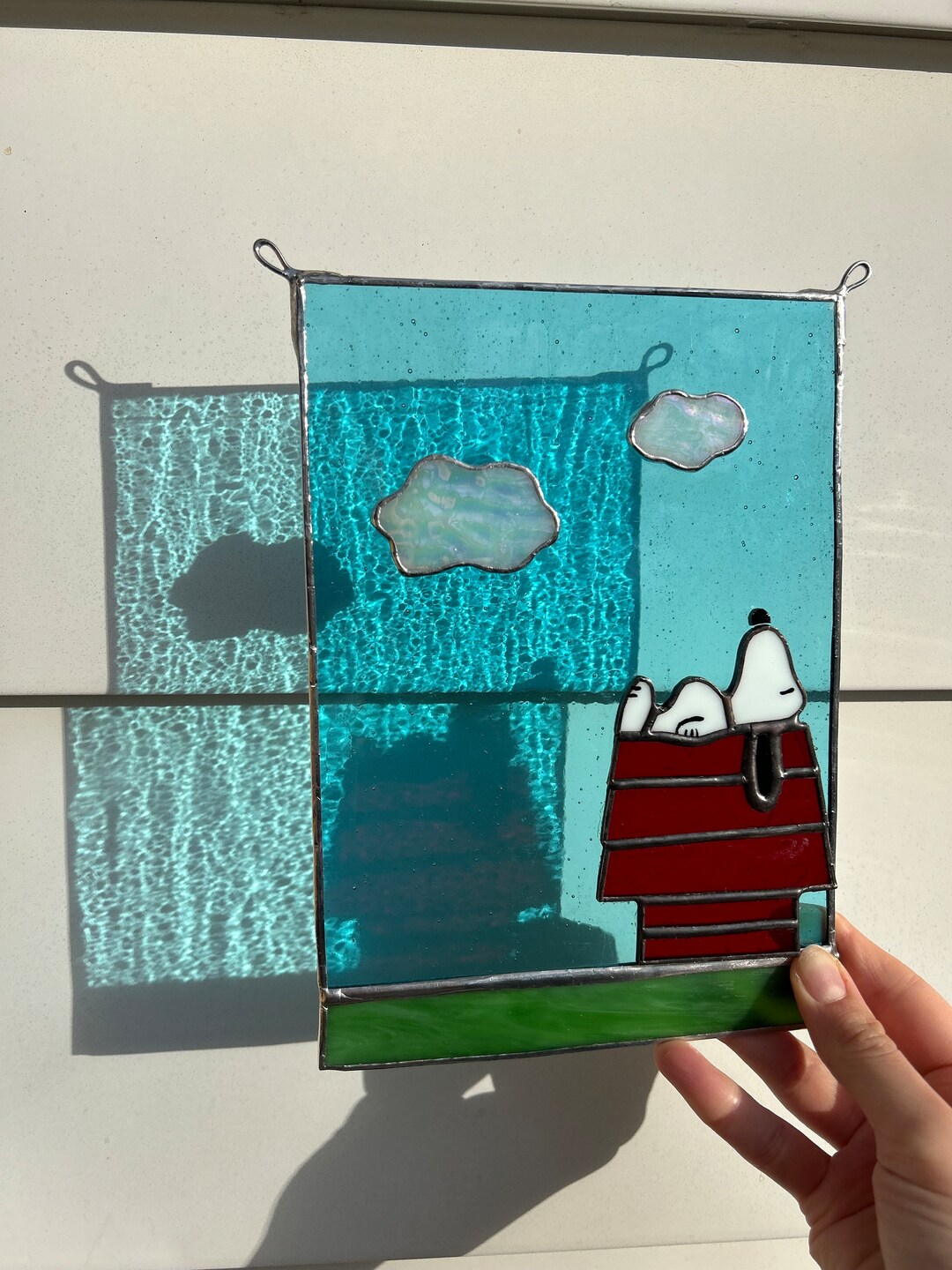 Stained Glass Snoopy Panel - Etsy