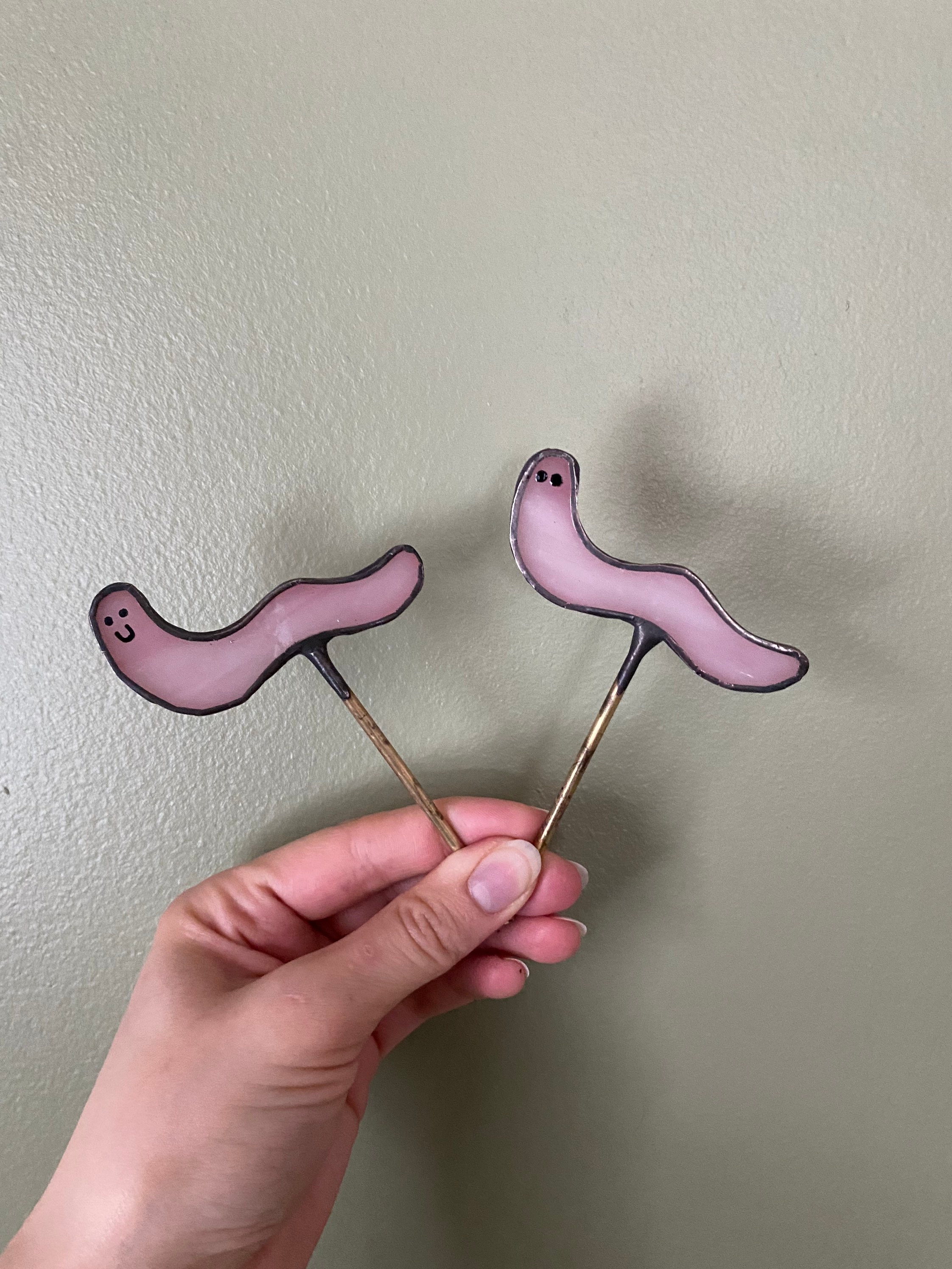 Stained Glass Worm Plant Stake - Etsy