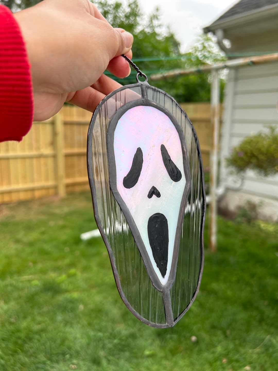 Scream Mask Stained Glass Suncatcher - Etsy