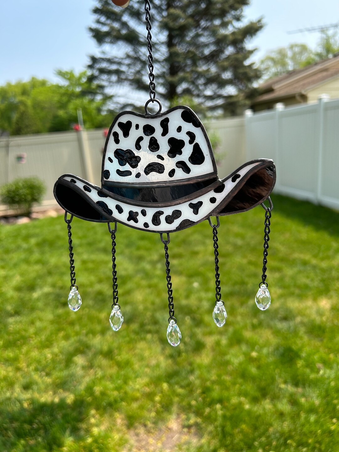 Cowboy Hat Stained Glass | Cow Print | Gift - Etsy