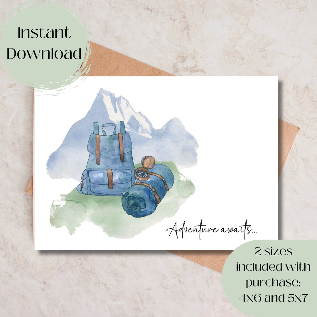 Printable Bon Voyage Greeting Card, Card for World Travelers, Adventure ...