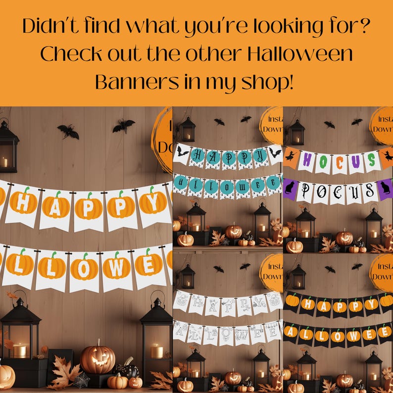 Printable Happy Halloween Pumpkin Banner, Halloween Party Banner ...