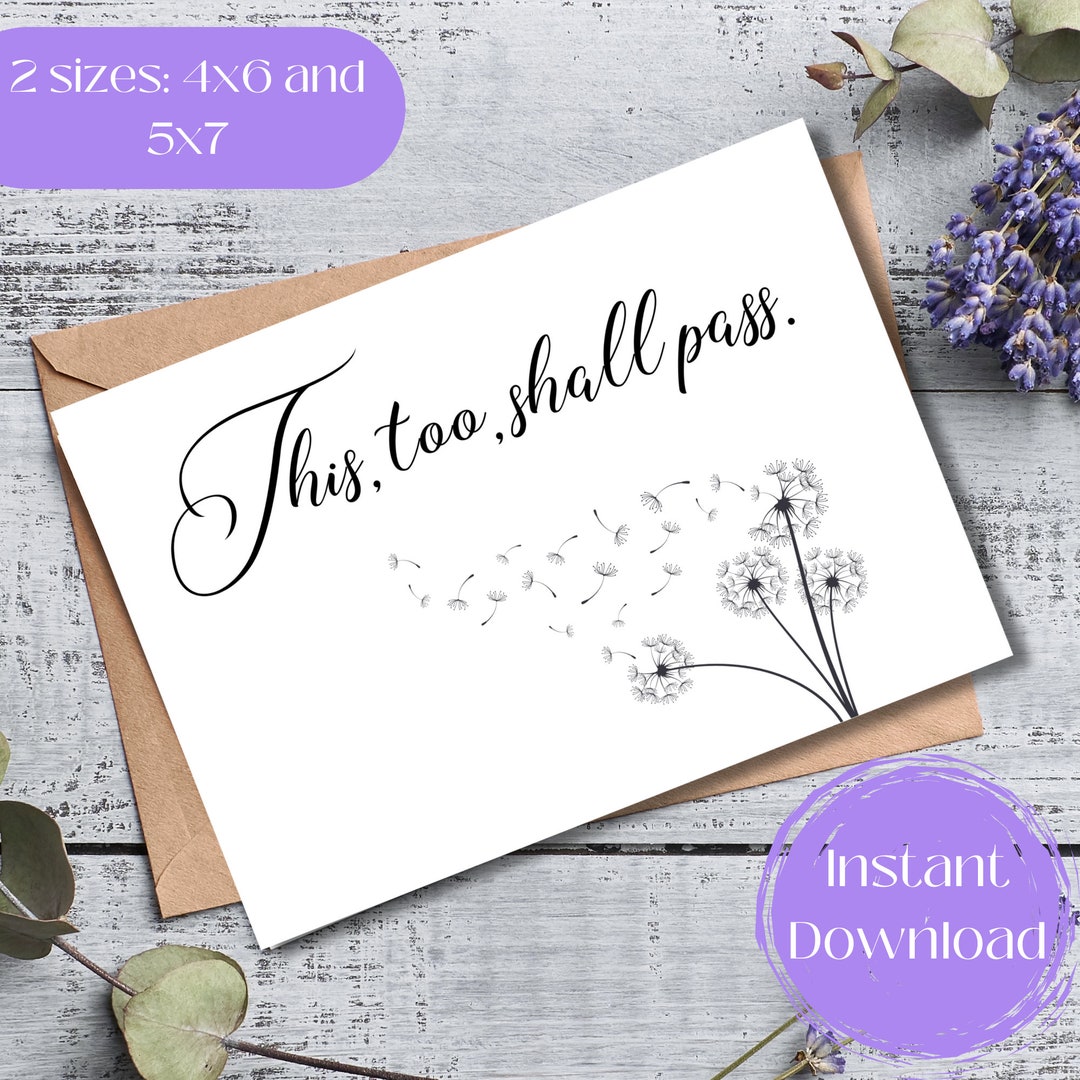 Printable Greeting Card, Card for Life Changes, Wishes for Recovery and ...