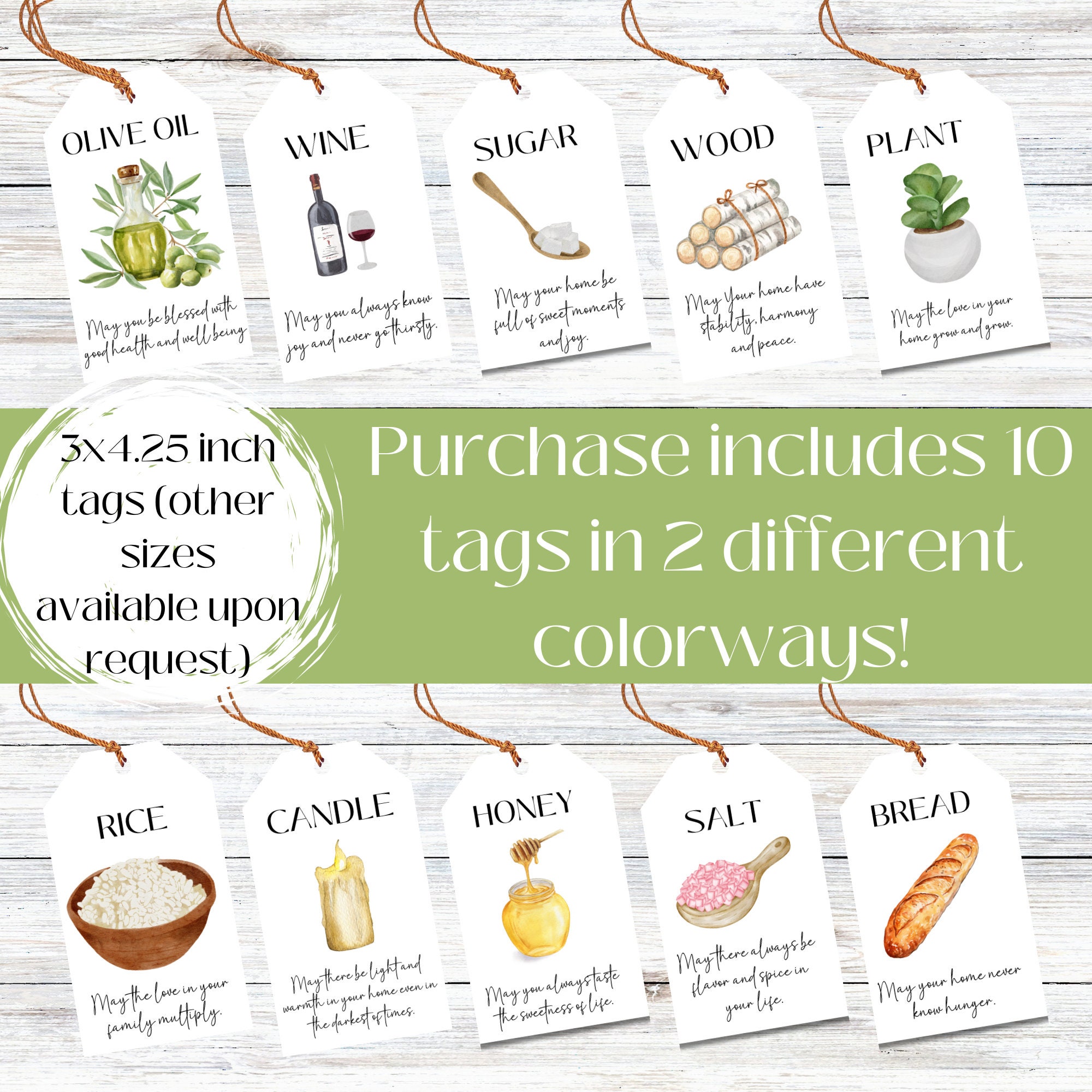 Printable Housewarming Blessing Gift Tags for New Homeowners Gift ...