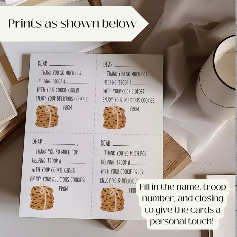 Girl Scout Cookies Thank You Notes, Girl Scouts, Girl Scout Tag ...
