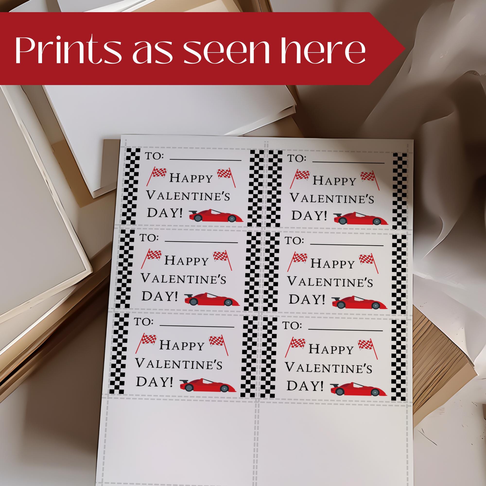Printable Racecar Valentine Cards for Kids Classroom Exchange, Racecar ...