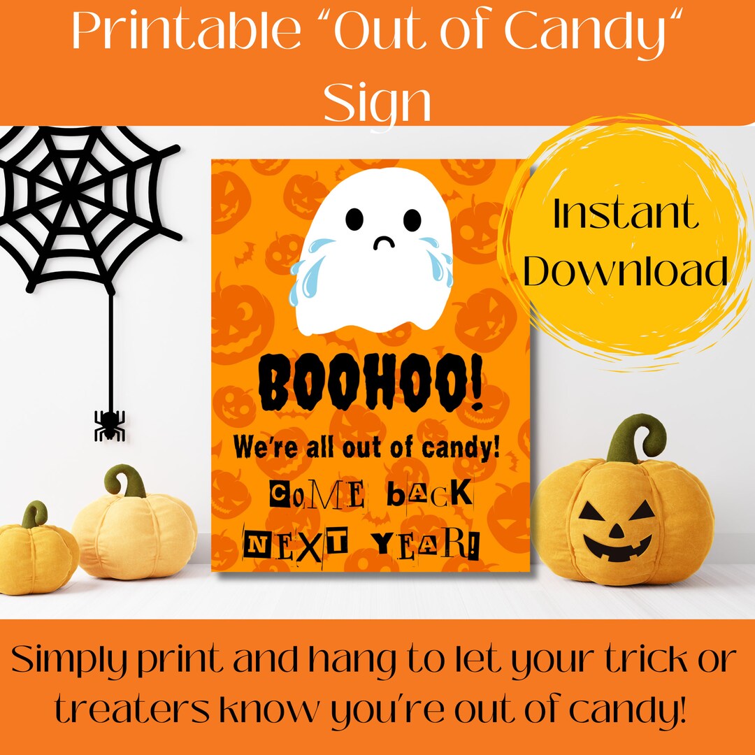 Printable Halloween We're Not Home Door Sign for Families, for Kids ...