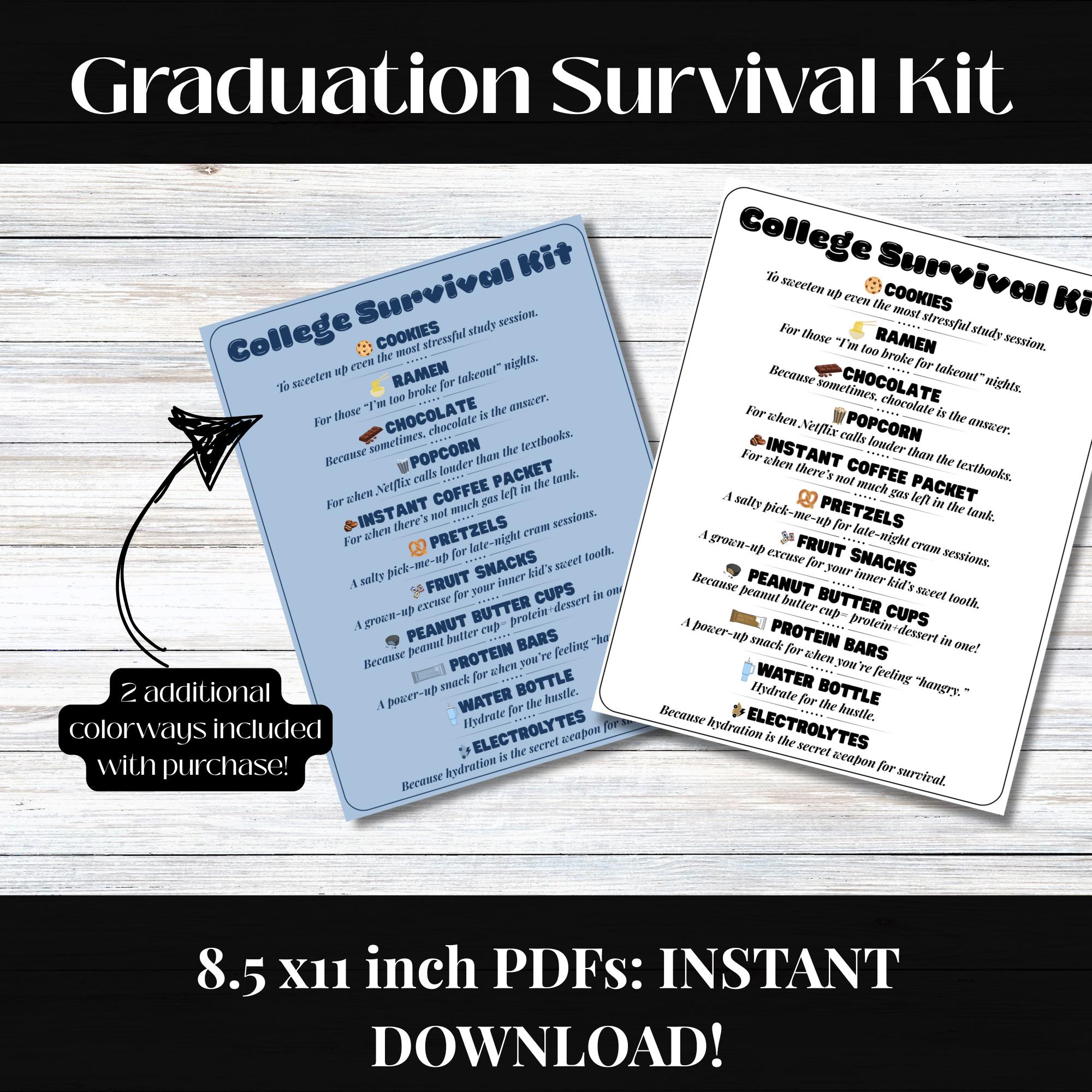 College Survival Kit Gift, Care Package Gift, Graduation Gift, Class of ...