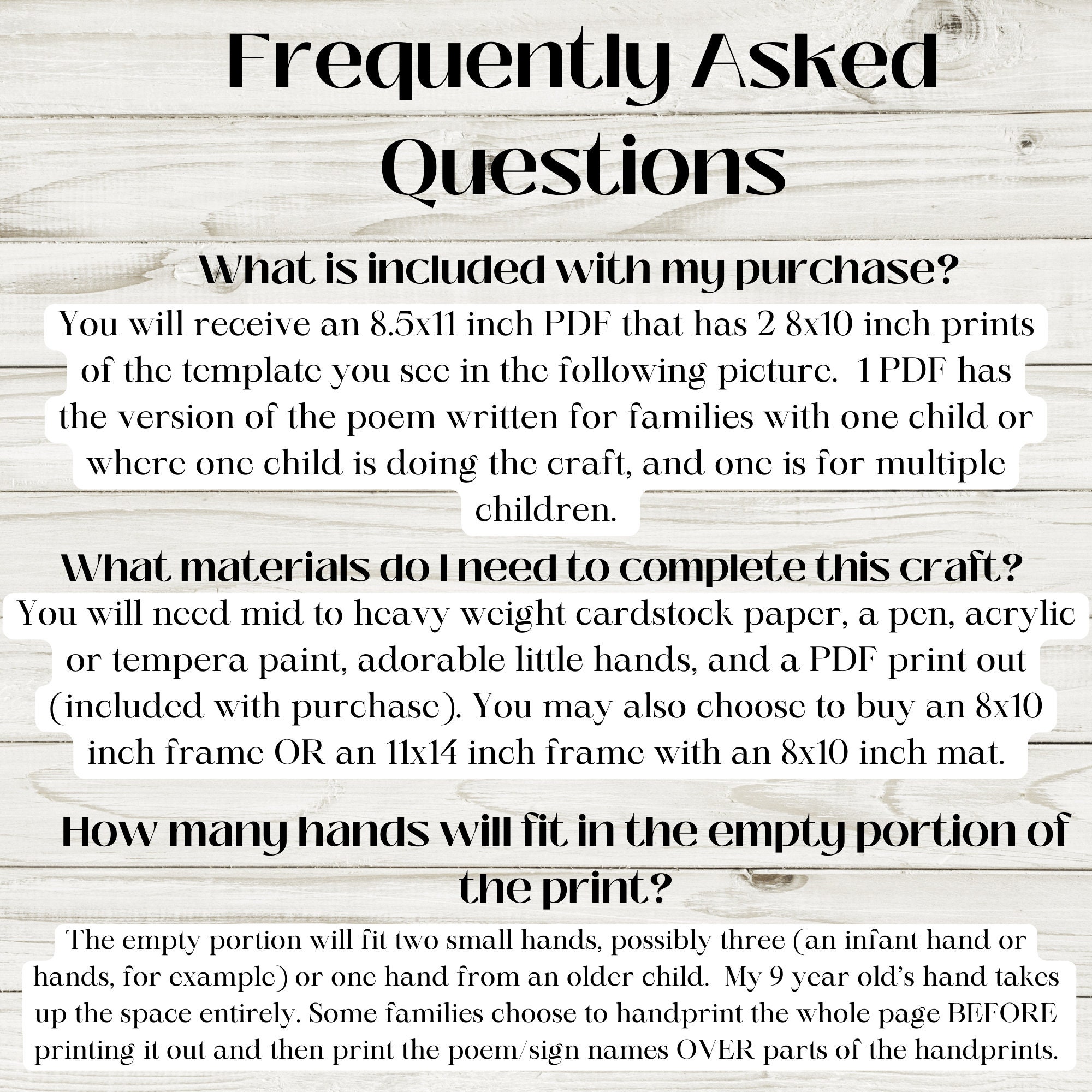 Mother's Day Handprint Printable Poem Craft, Keepsake Gift for Mom ...