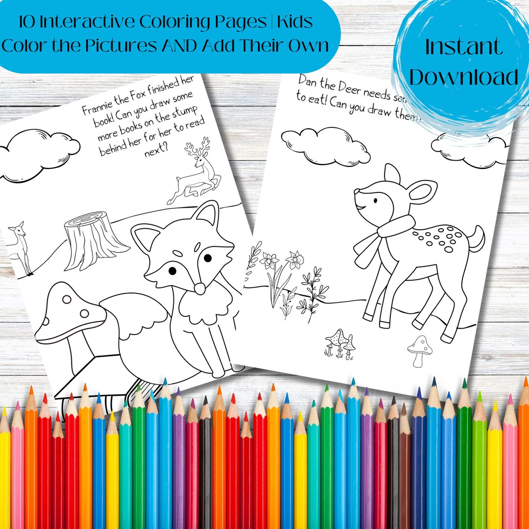 Printable Woodland Animal Coloring Pages, Woodland Animal Coloring Book ...