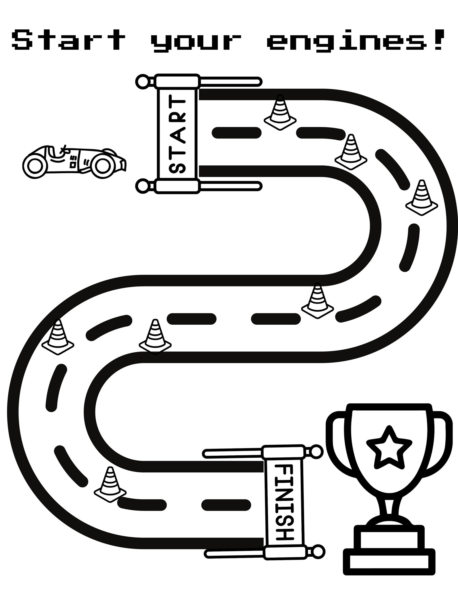 Racecar Kids Incentive Chart, Printable Behavior Reward, Coloring Page ...