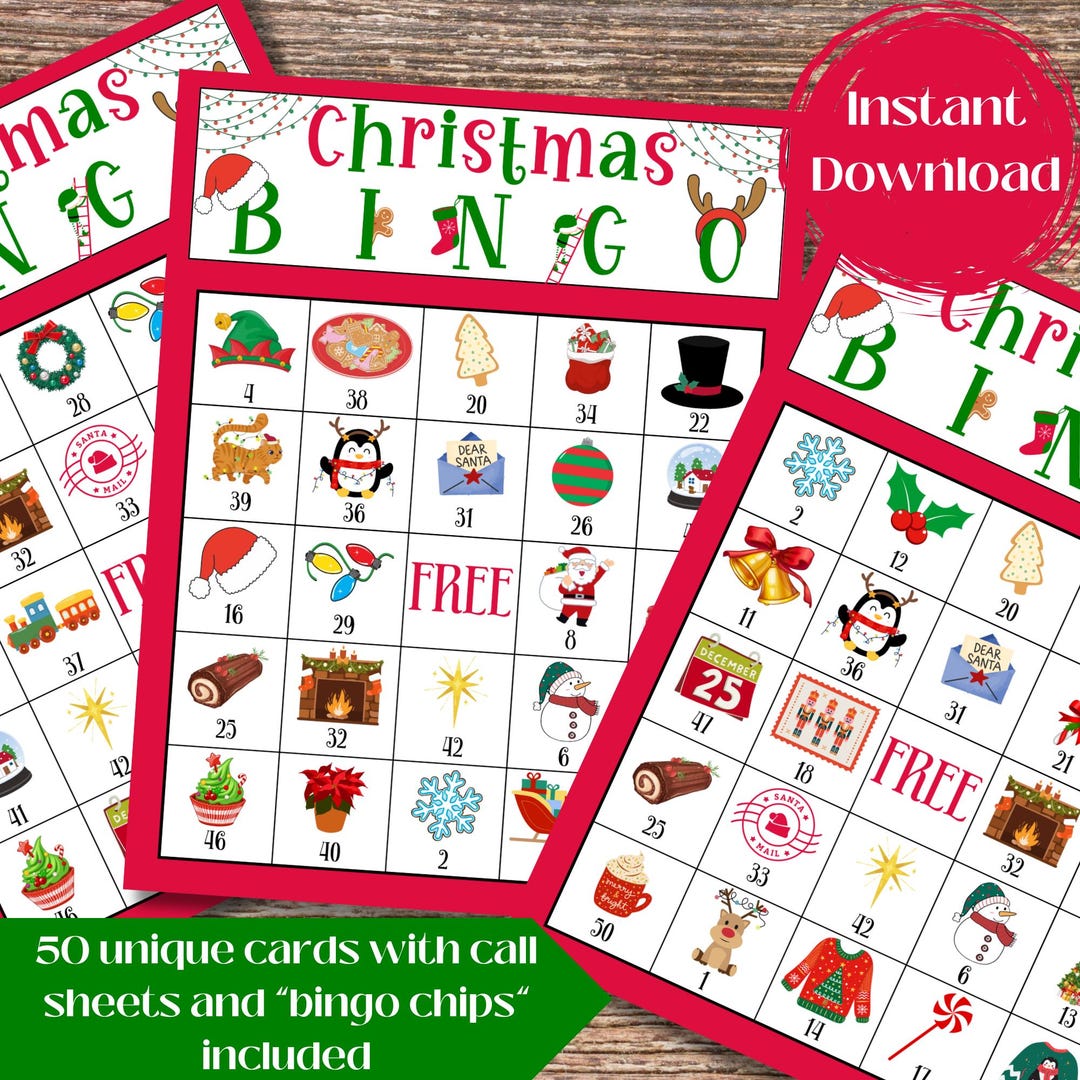 Christmas Bingo Game for Kids, Printable Christmas Game, Christmas ...