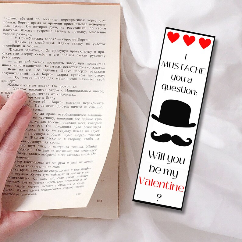 Printable Set of Valentine Bookmarks, Valentine Classroom Favors ...