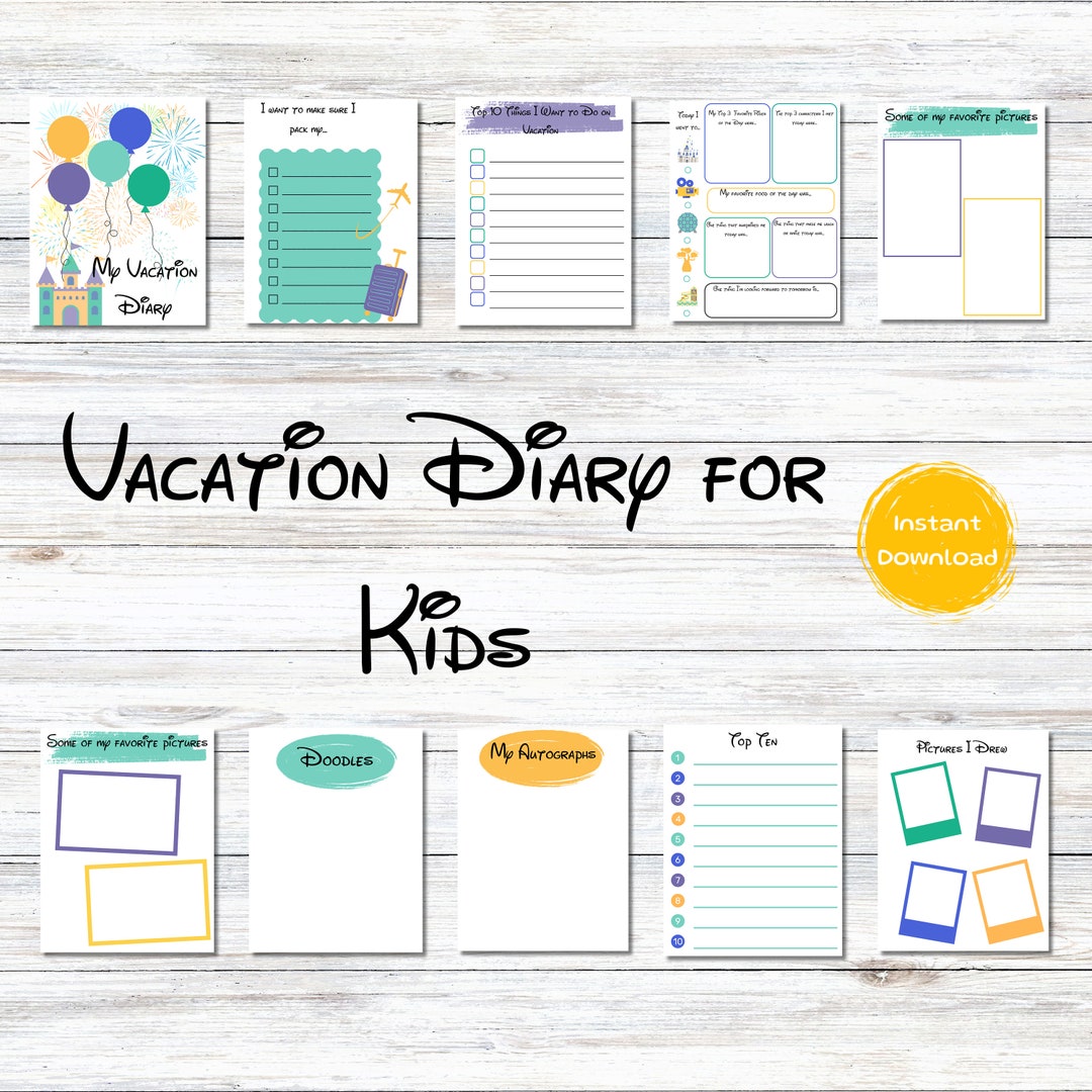 Travel Journal Printable, Kids Travel Journal, Printable Travel Journal ...