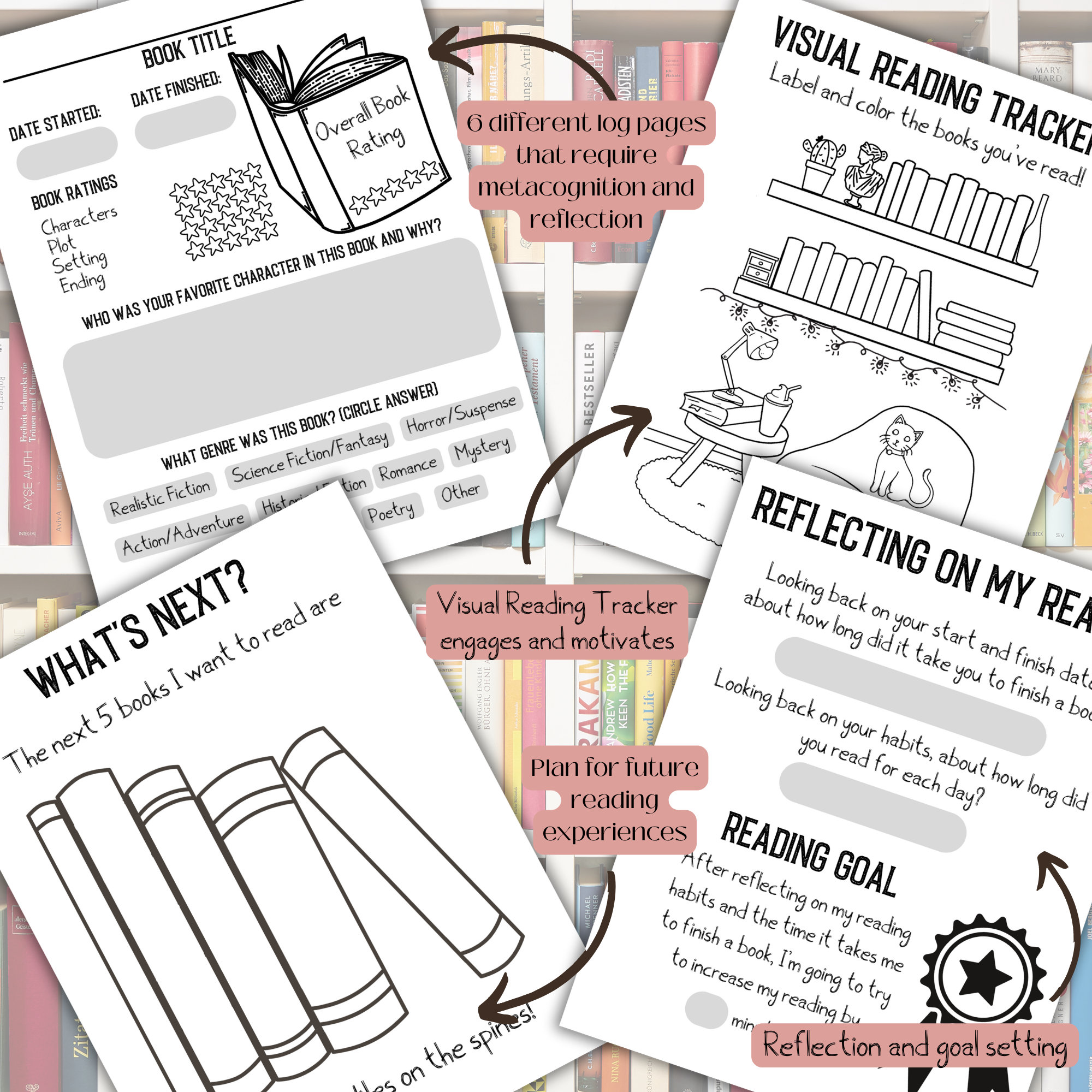 Printable Kids Reading Tracker, Kids Reading Journal, Kids Reading Log ...