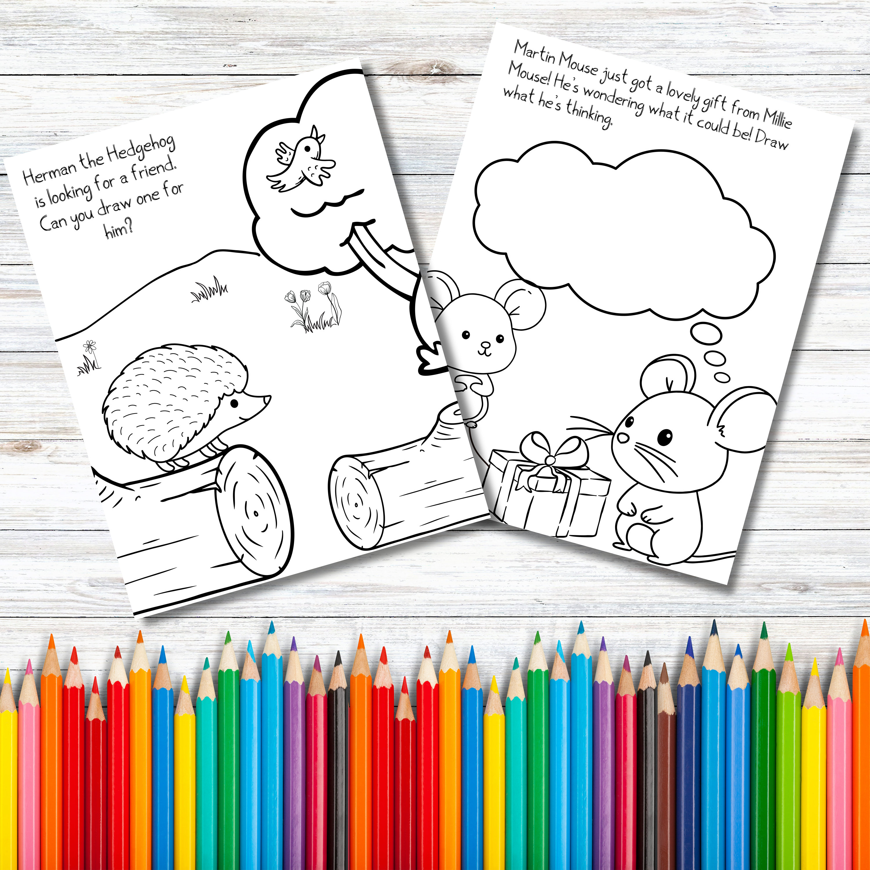 Printable Woodland Animal Coloring Pages, Woodland Animal Coloring Book ...