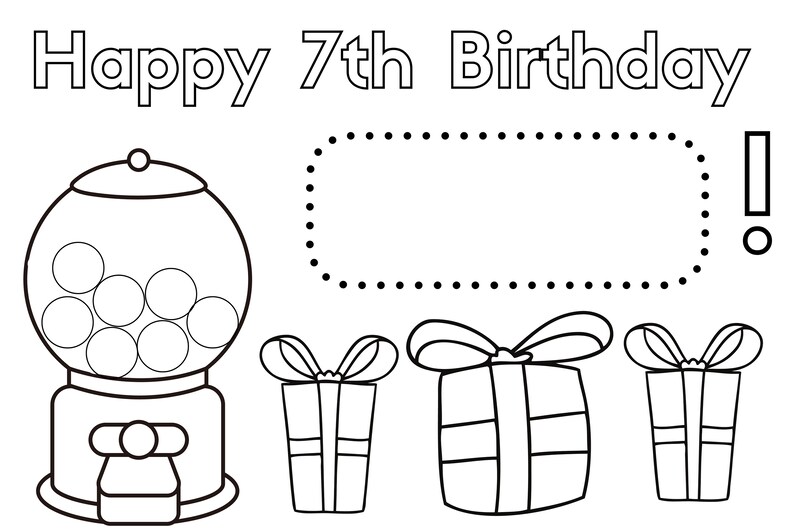 Printable Children's Birthday Card With Color Your Own Pages, Happy ...