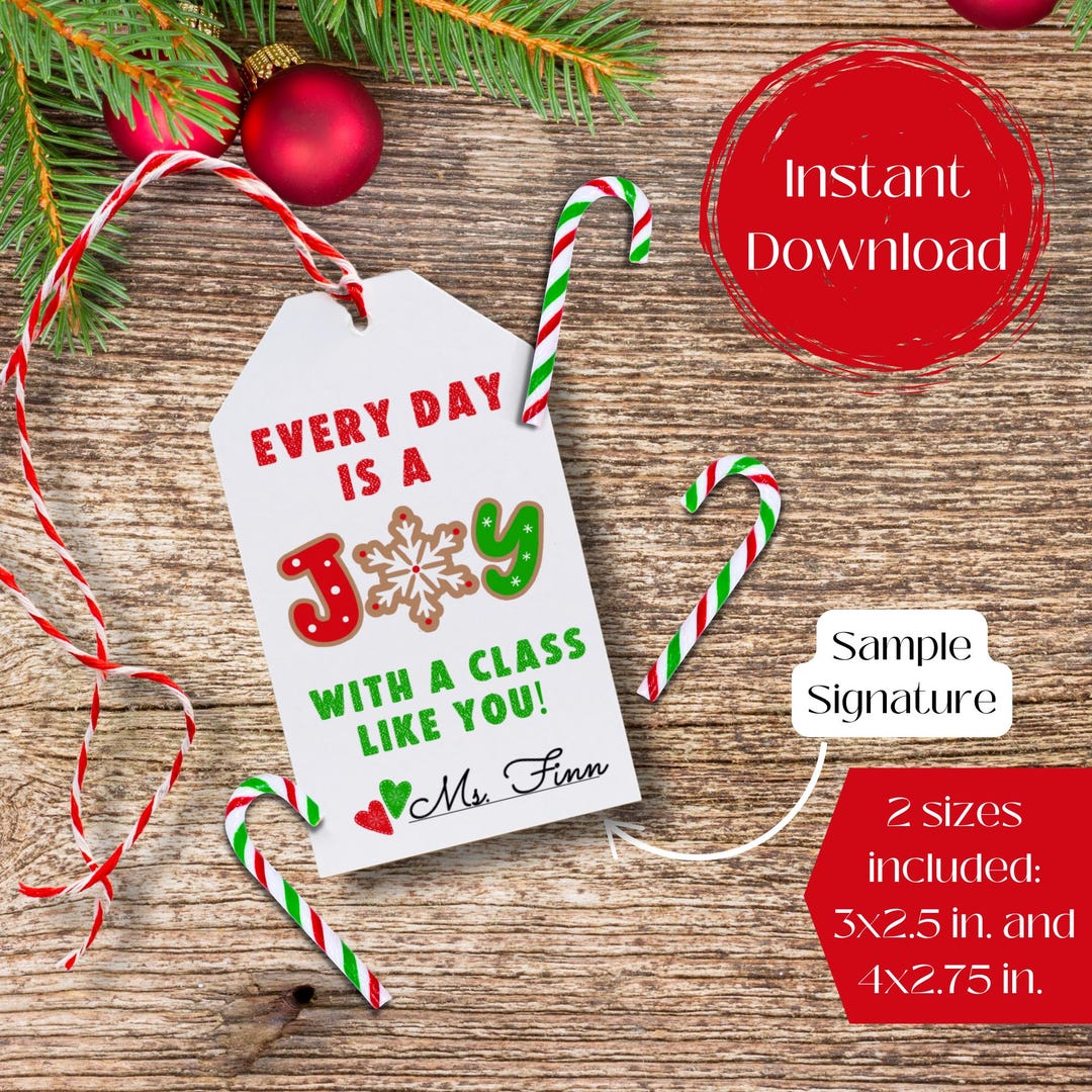 Christmas Gift Tag for Students, Printable Christmas Tag From Teacher ...