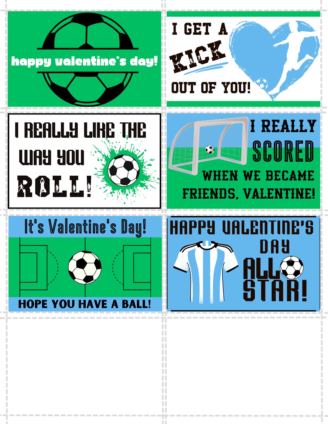 Printable Soccer Valentine Cards for Kids Classroom Exchange, Digital ...