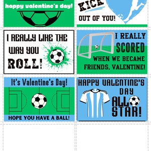 Printable Soccer Valentine Cards for Kids Classroom Exchange, Digital ...