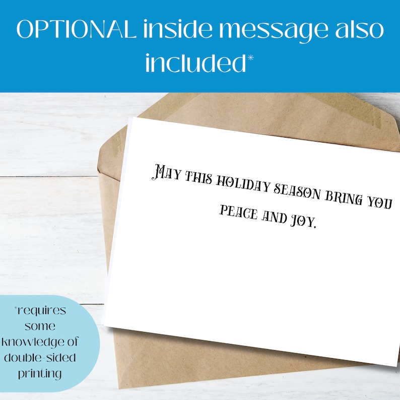 Printable Holiday Greeting Card, Silent Night, Christmas, Hanukkah ...