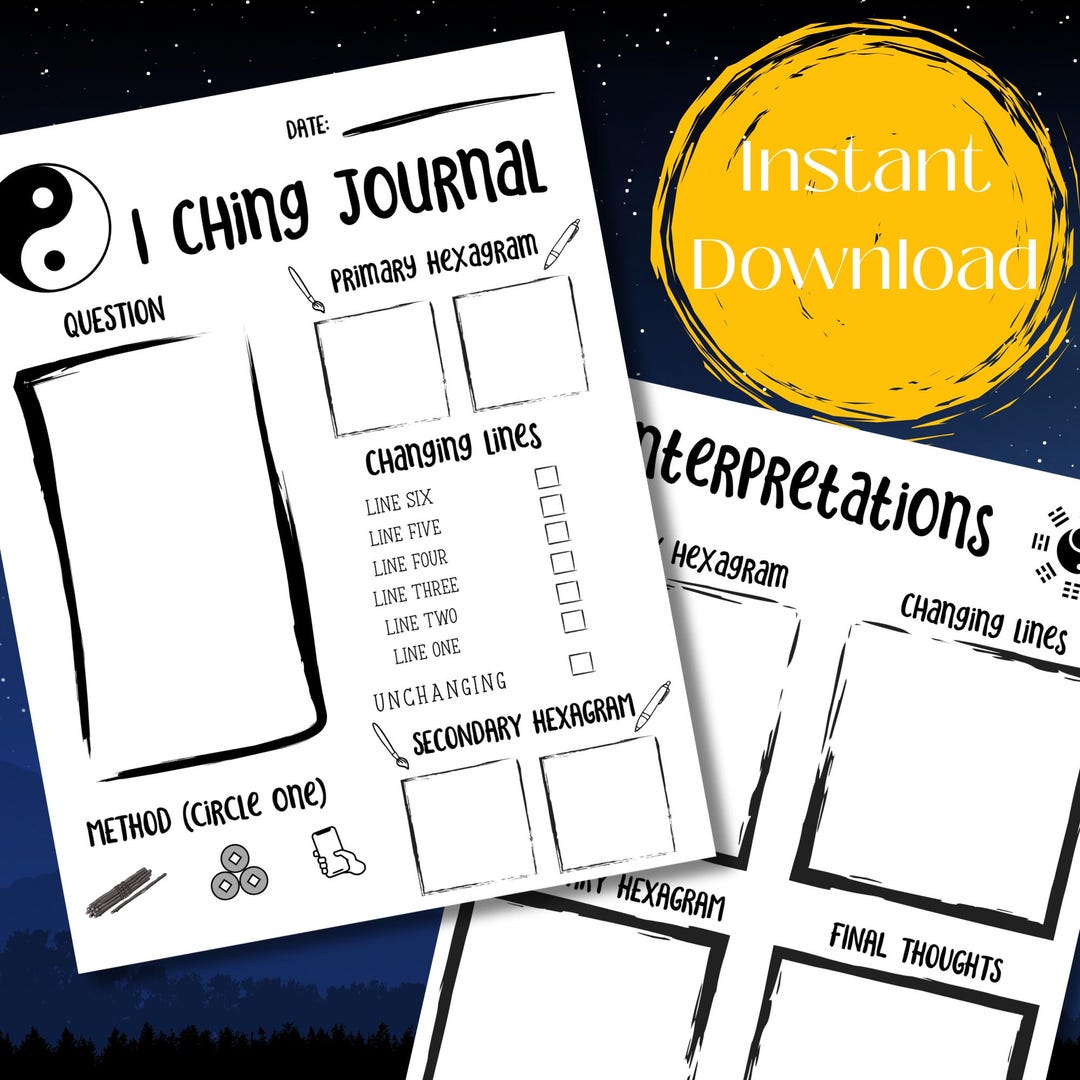 Printable I Ching Journal, Record I Ching Readings, I Ching Journal PDF ...