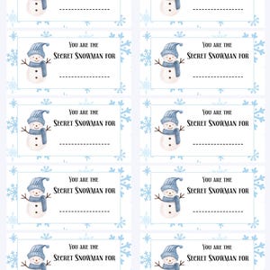Secret Snowman Questionnaire Printable, Holiday Gift Exchange, Secret ...
