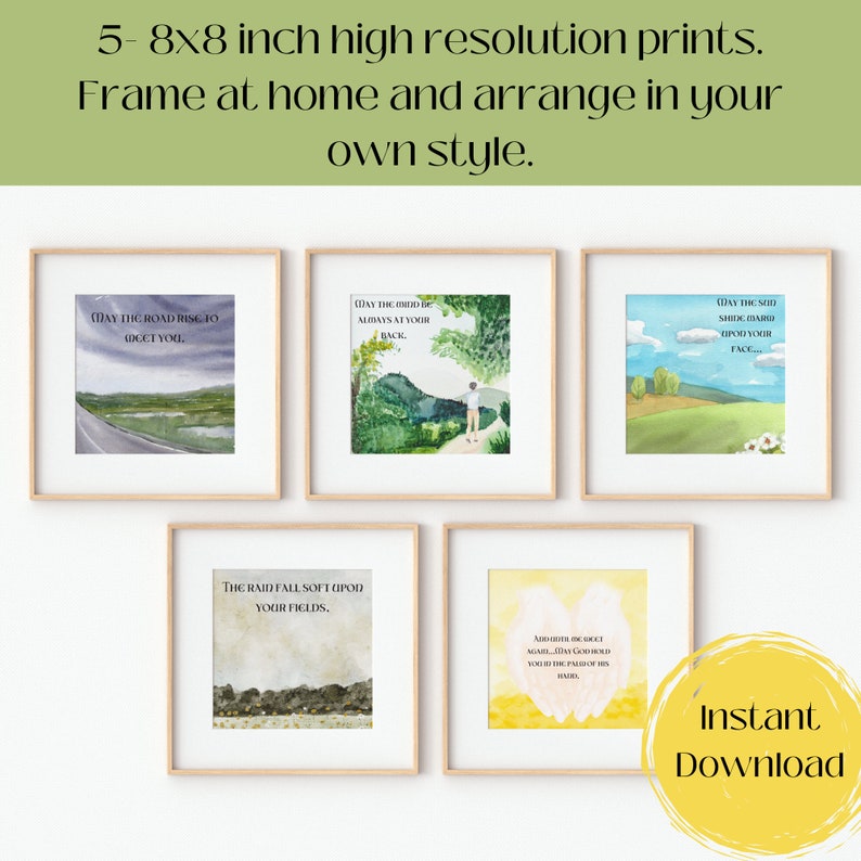 Irish Blessing Watercolor Prints, Celtic Wall Art (digital Download) - Etsy
