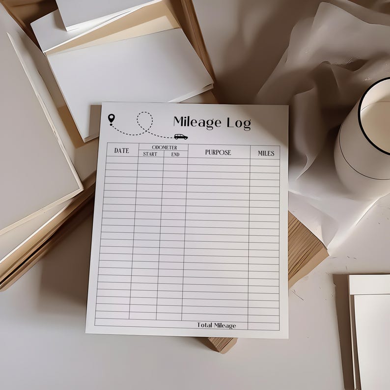 Printable Mileage Log Pdf Mileage Tracker for Work Trip or Business - Etsy