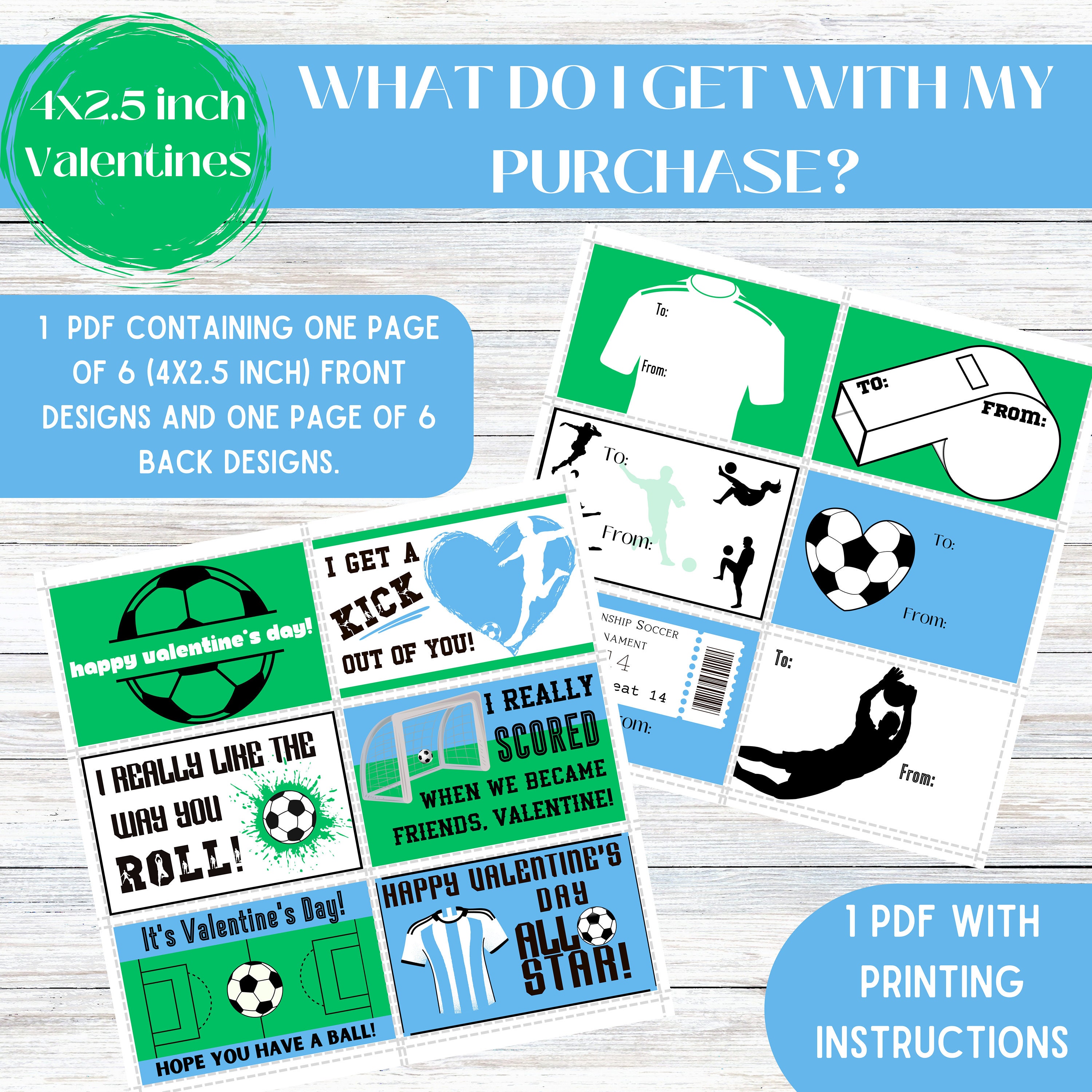 Printable Soccer Valentine Cards for Kids Classroom Exchange, Digital ...