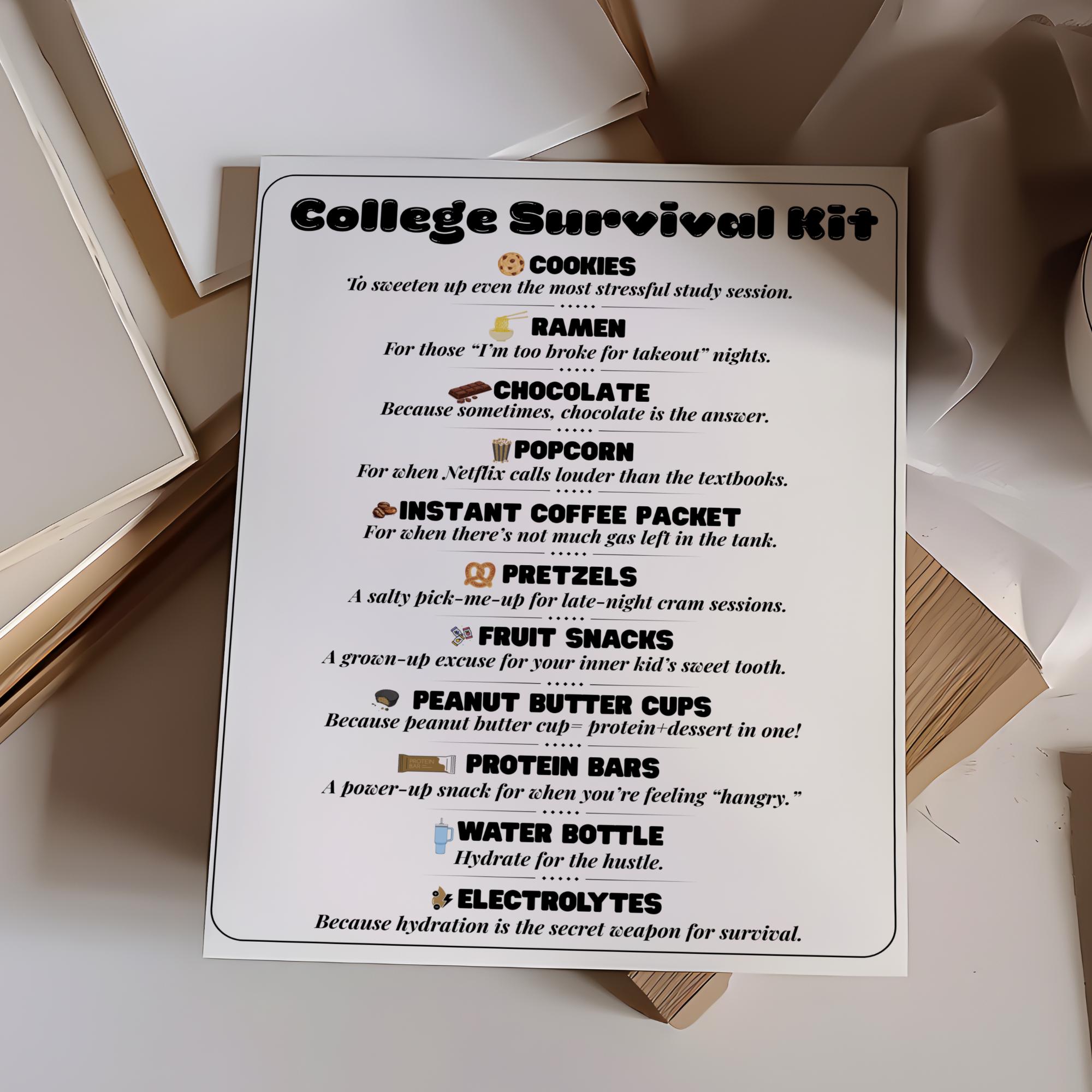 College Survival Kit Gift, Care Package Gift, Graduation Gift, Class of ...