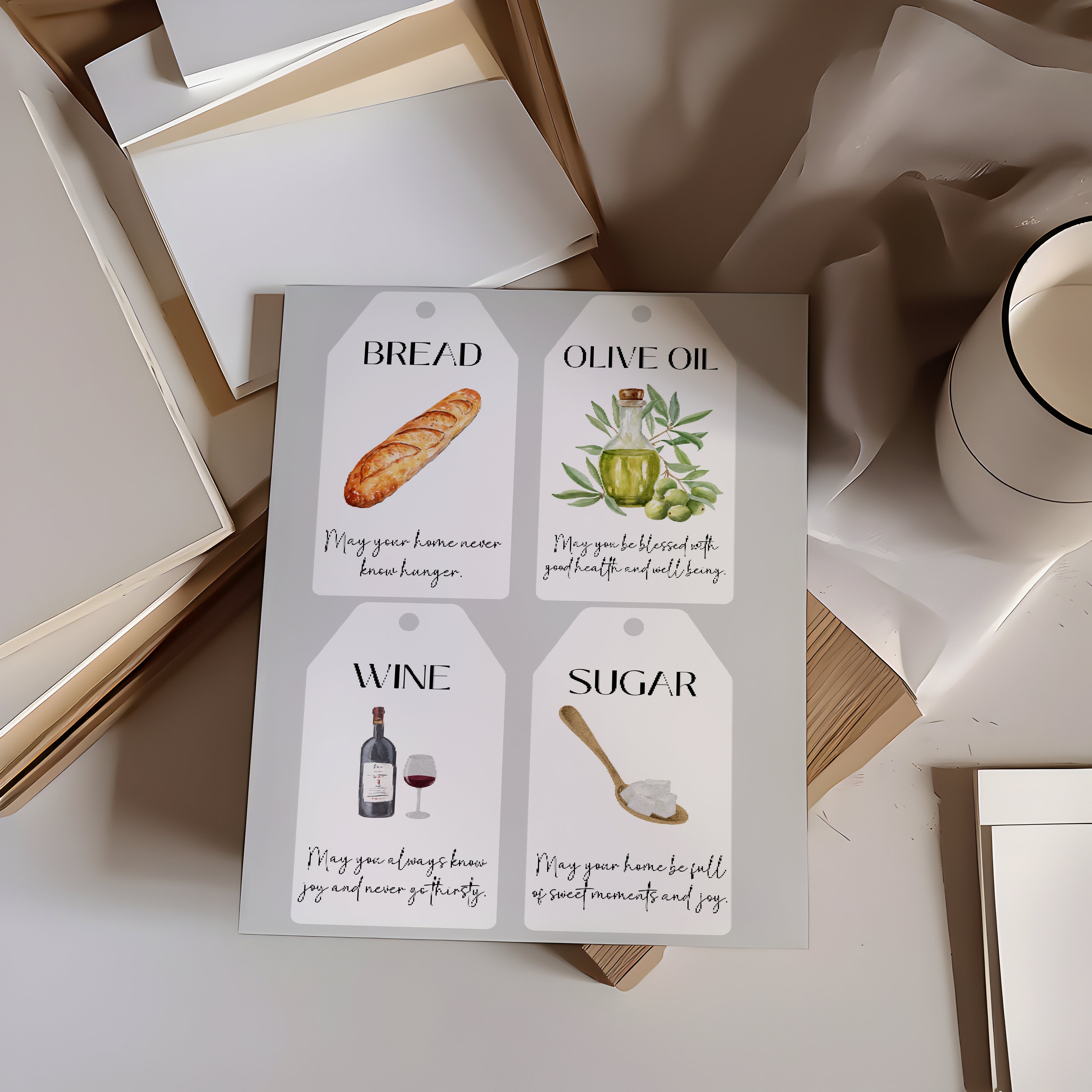 Printable Housewarming Blessing Gift Tags for New Homeowners Gift ...