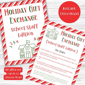 School Staff Holiday Gift Exchange Game, Yankee Swap (PDF) - Etsy