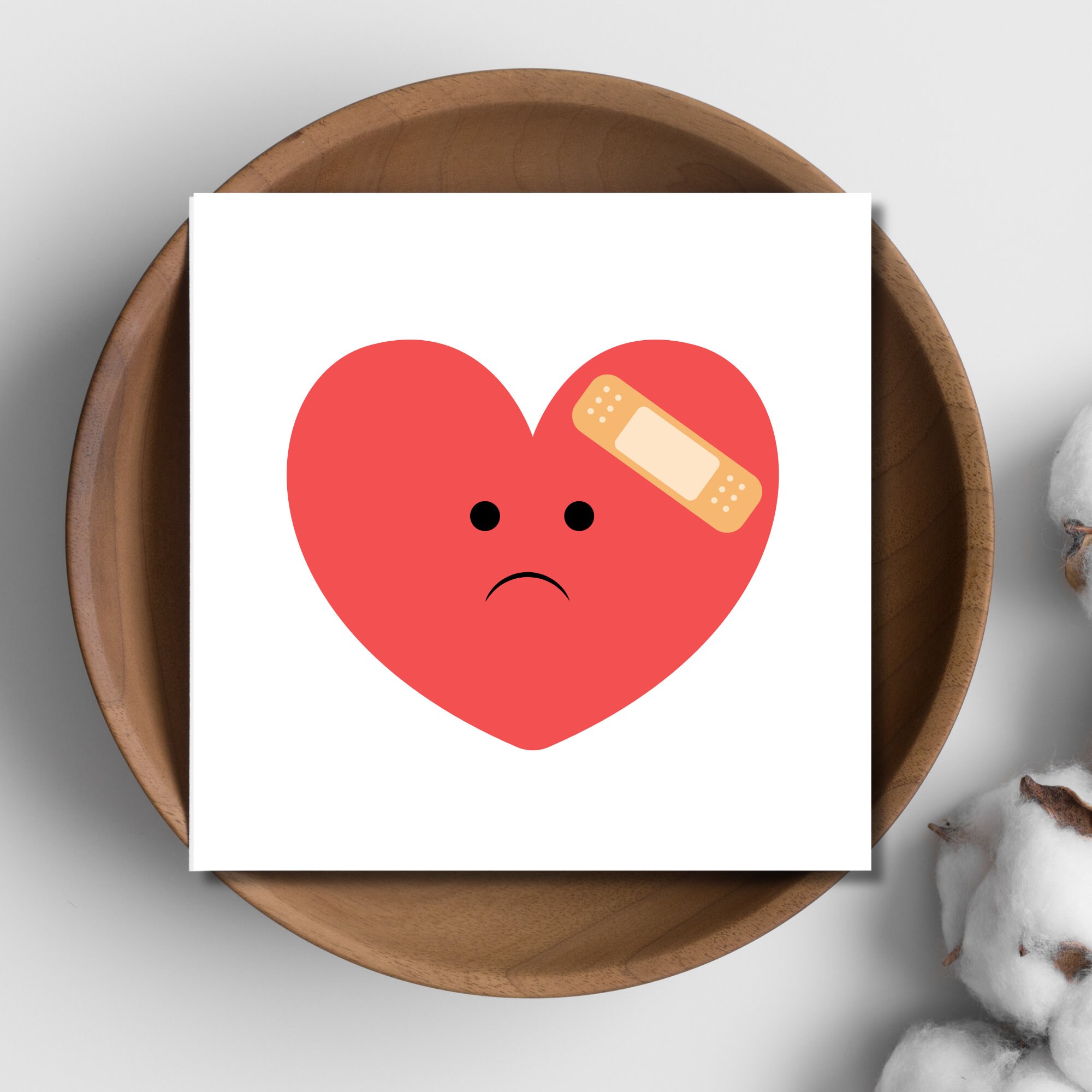 Printable Broken Heart Greeting Card, Thinking of You, Heartbreak ...