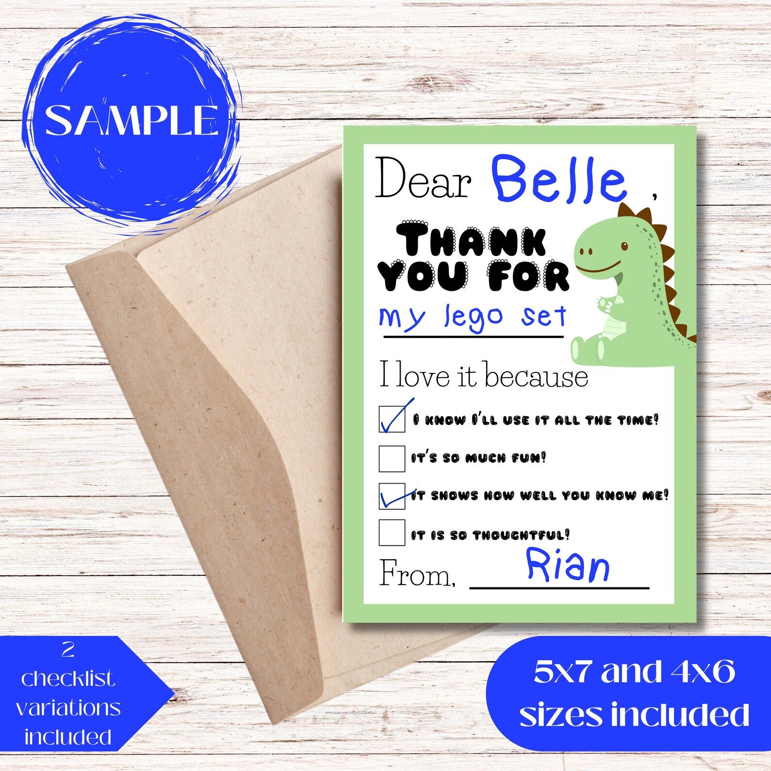 Printable Dinosaur Theme Kids Thank You Notecard, Fill in the Blank Thank You, Kids Stationery ...