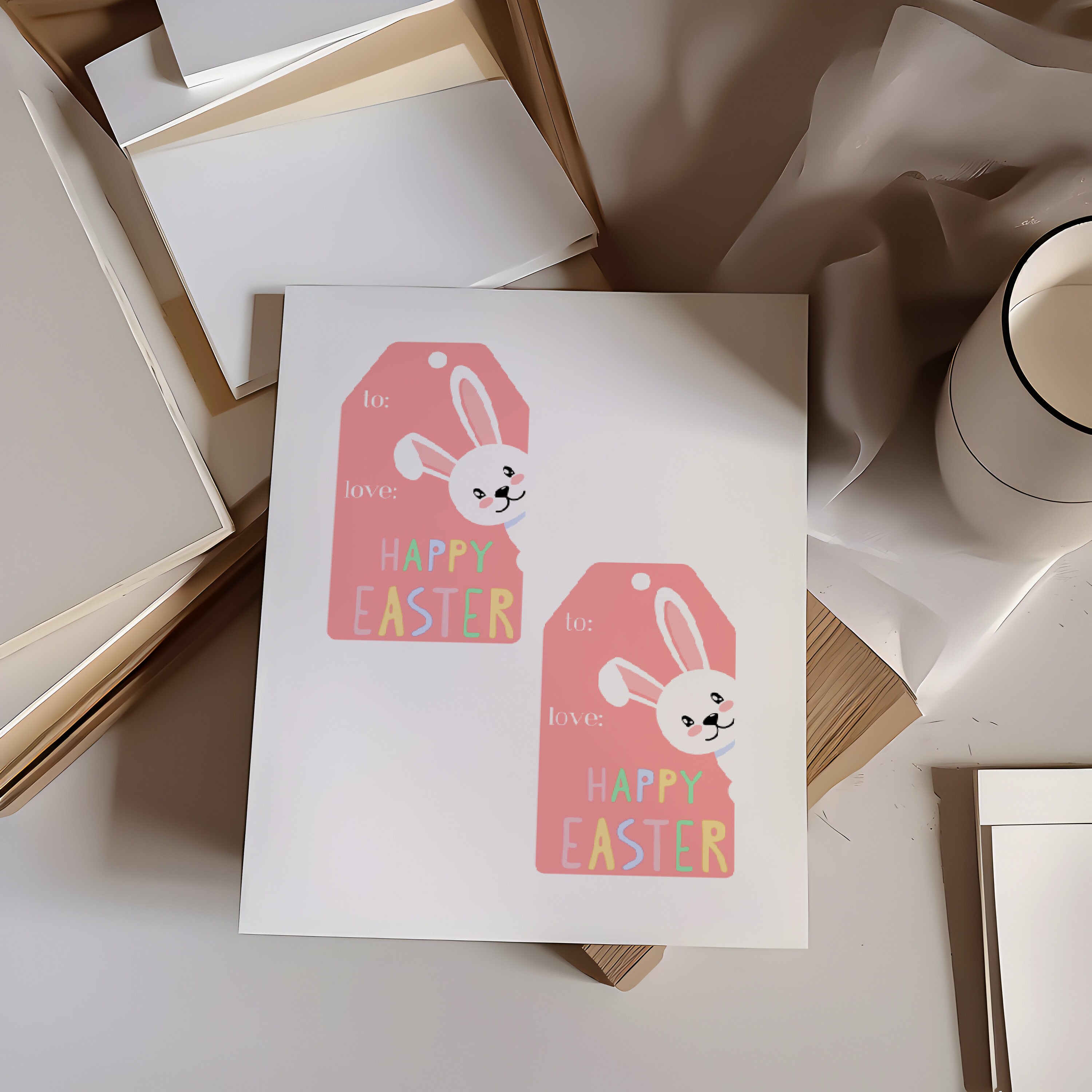 Printable Easter Gift Tag, Printable Easter Basket Tag, Happy Easter ...